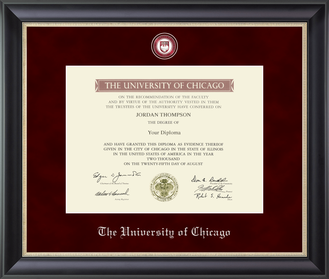University of Chicago Regal Edition Diploma Frame in Noir - Item ...