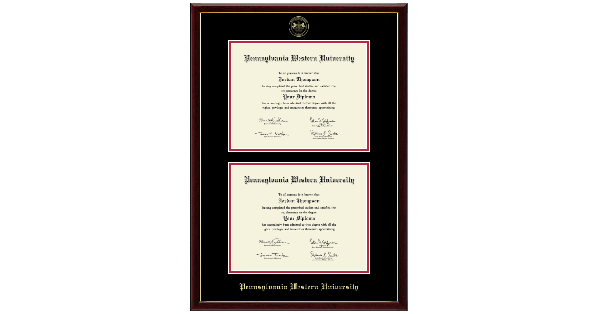 Double Diploma Frame in Galleria Pennsylvania Western University - Item ...