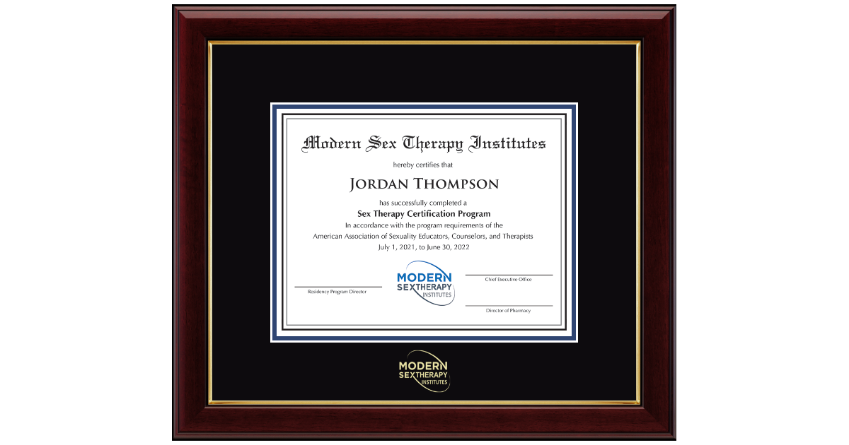 Gold Embossed Certificate Frame In Gallery Modern Sex Therapy Institutes Item 403906 From