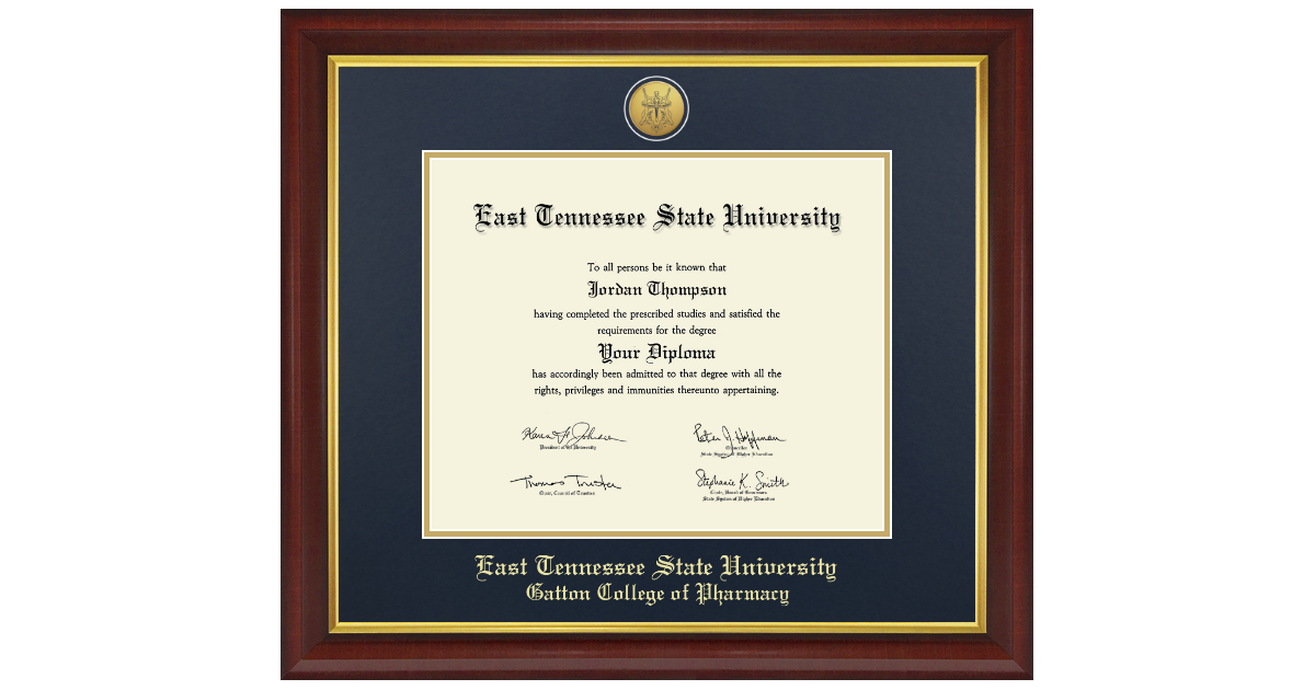 Gold Engraved Medallion Diploma Frame in Redding East Tennessee State ...