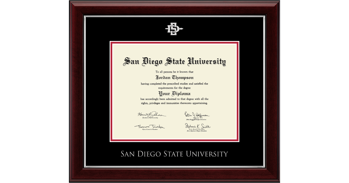 San Diego State University - Diploma Frames - Church Hill Classics