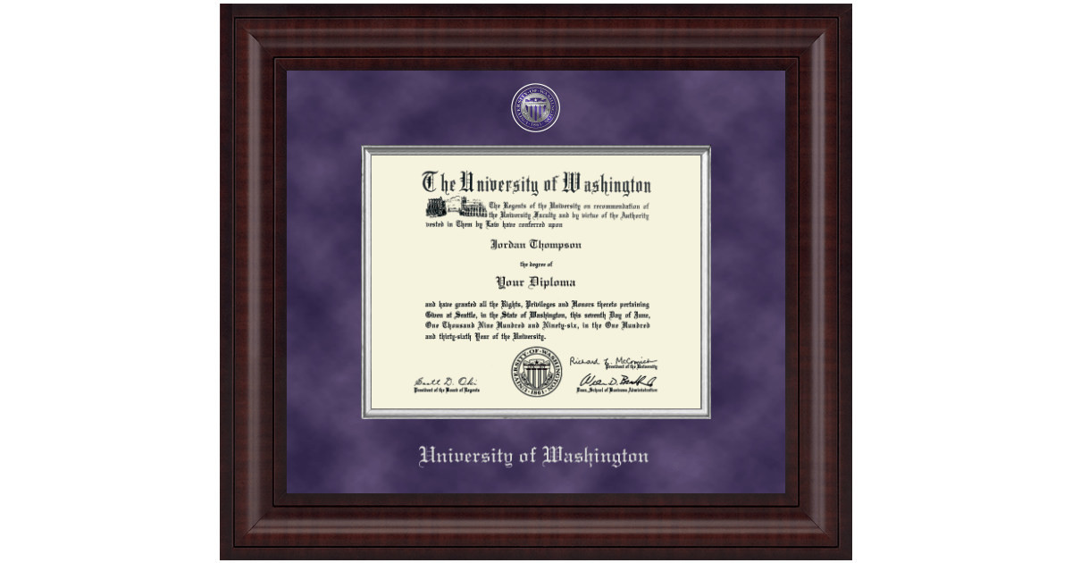 University of Washington Diploma Frame | Church Hill Classics