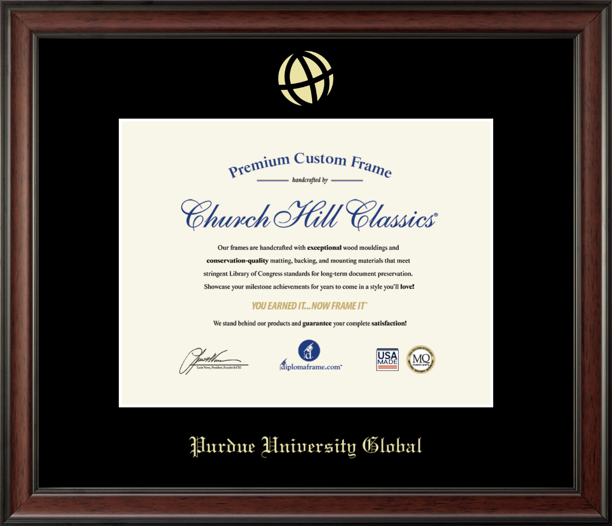 Purdue University Global Gold Embossed Diploma Frame in Studio - Item ...