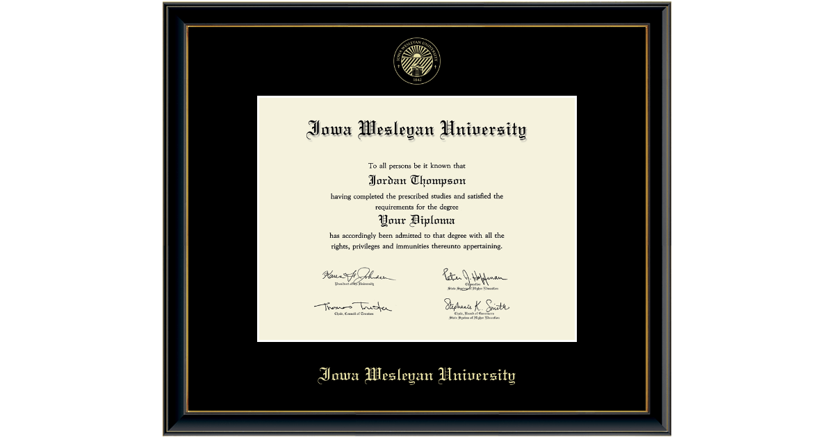 Gold Embossed Diploma Frame in Onexa Gold Iowa Wesleyan University ...