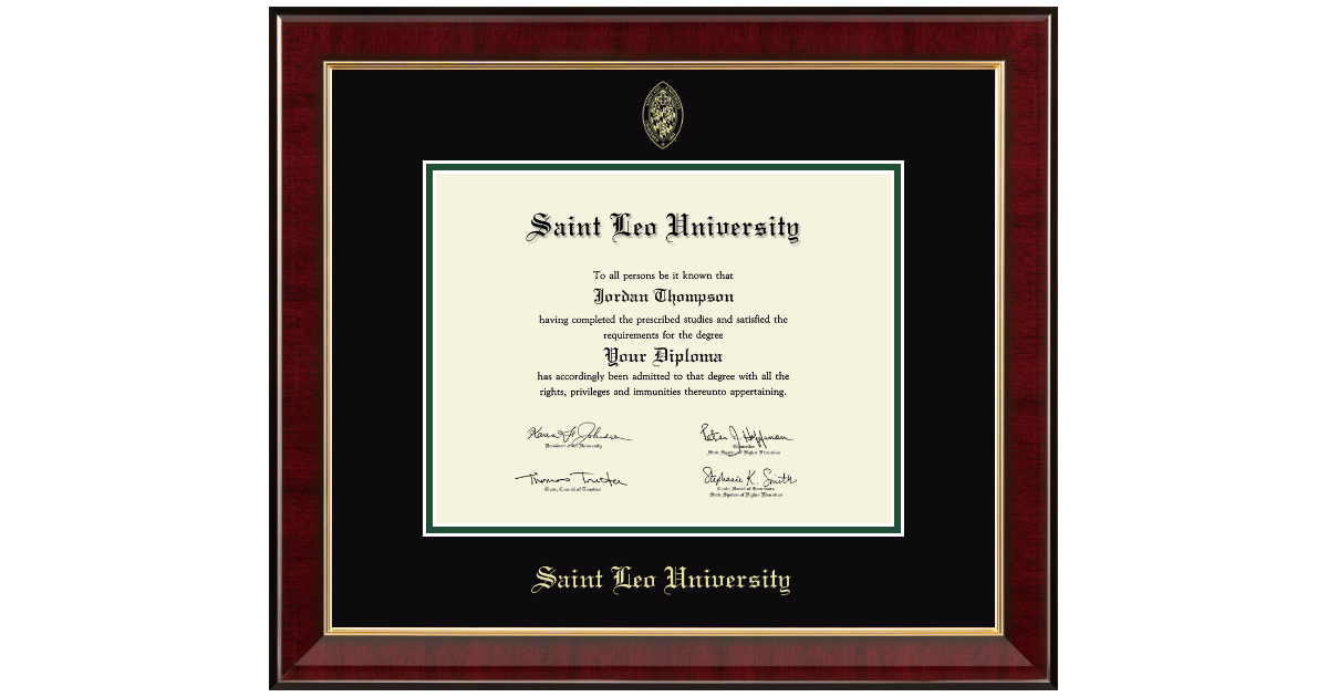 Gold Embossed Diploma Frame in Murano Saint Leo University - Item ...