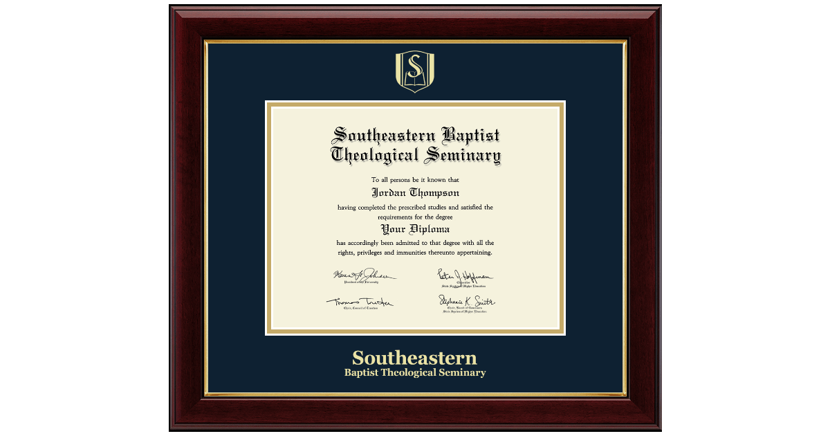 Gold Embossed Diploma Frame in Gallery Southeastern Baptist Theological ...