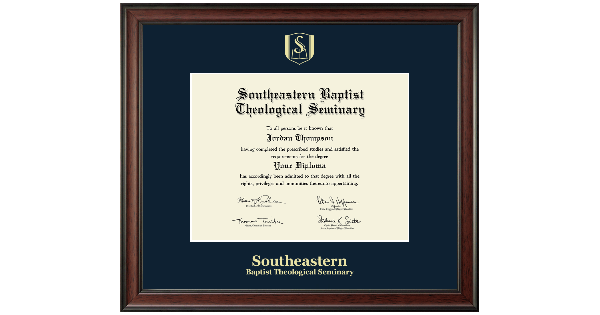 Gold Embossed Diploma Frame in Studio Southeastern Baptist Theological ...