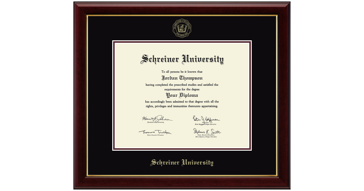 Gold Embossed Diploma Frame in Gallery Schreiner University - Item ...