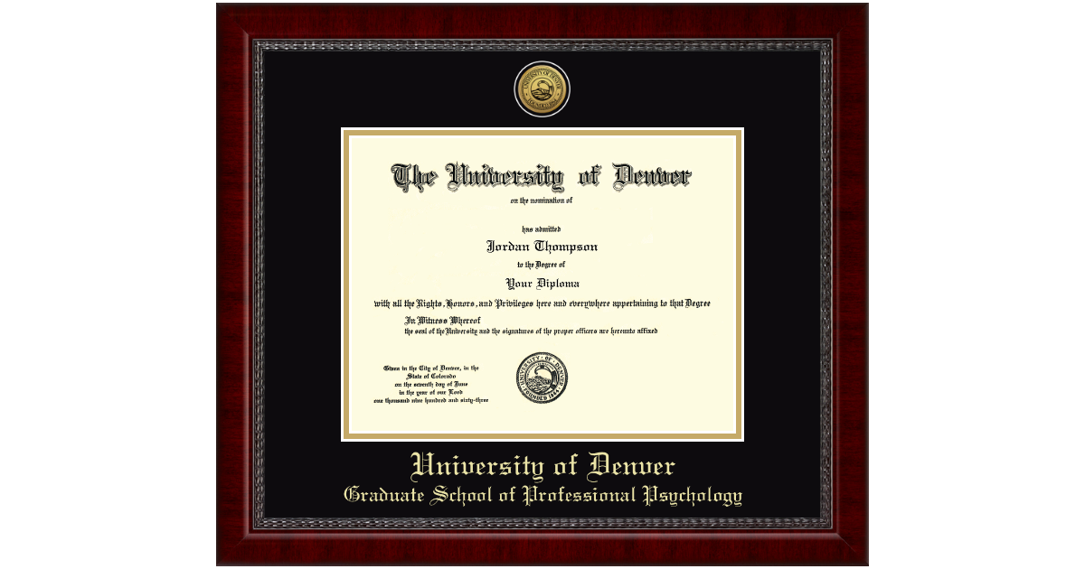 Gold Engraved Medallion Diploma Frame in Sutton University of Denver ...