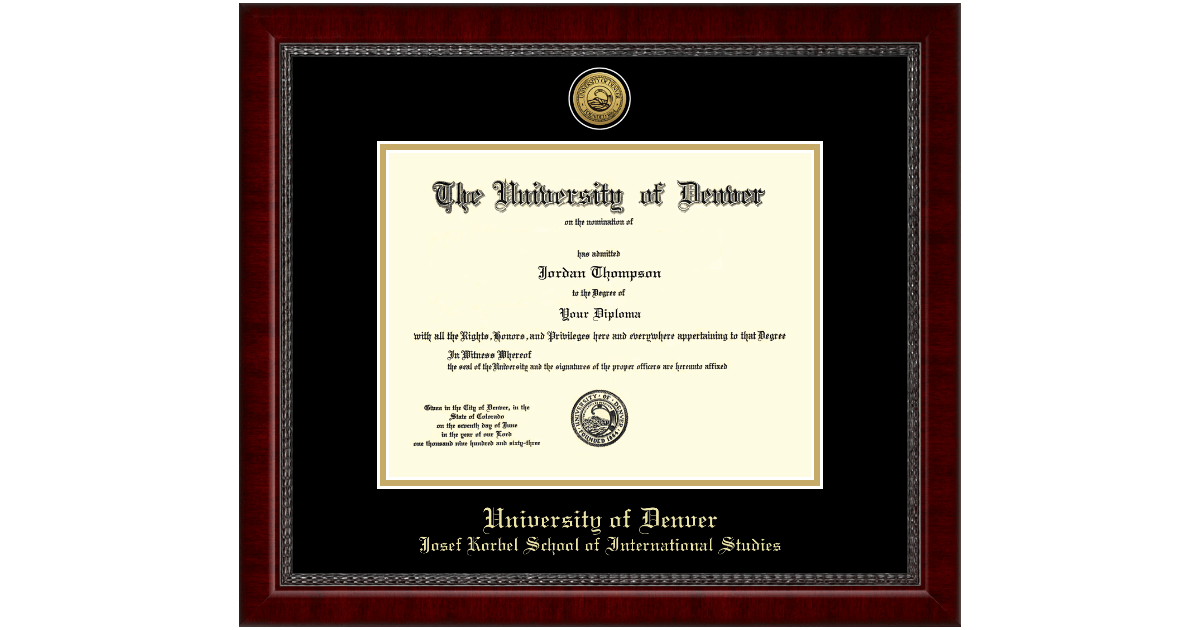 Gold Engraved Medallion Diploma Frame in Sutton University of Denver ...