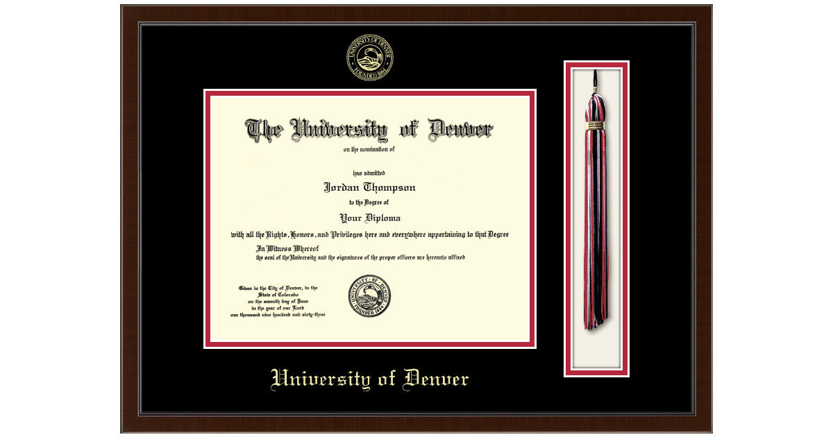 Tassel & Cord Diploma Frame in Delta University of Denver - Item ...