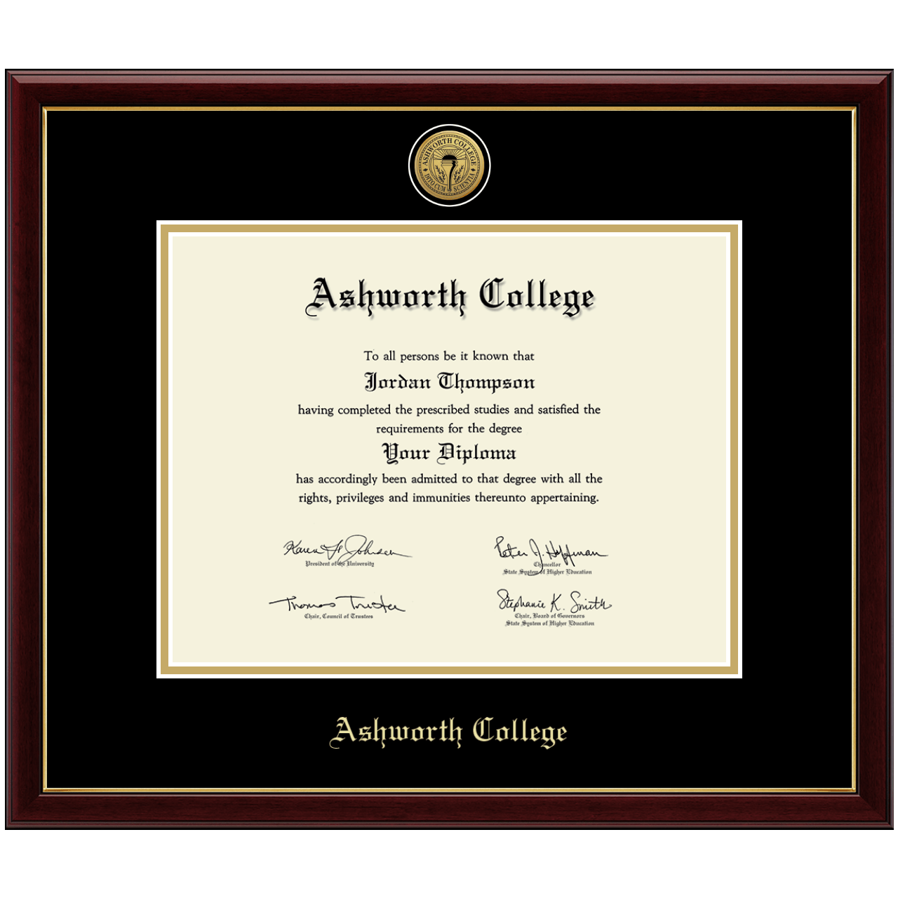 Gold Engraved Medallion Diploma Frame in Galleria Ashworth College ...