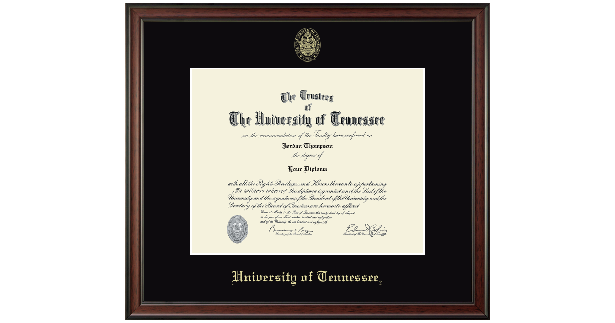 Gold Embossed Diploma Frame in Studio The University of Tennessee ...