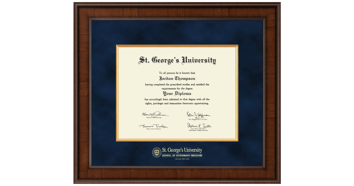 SGU School of Veterinary Medicine Diploma Frames