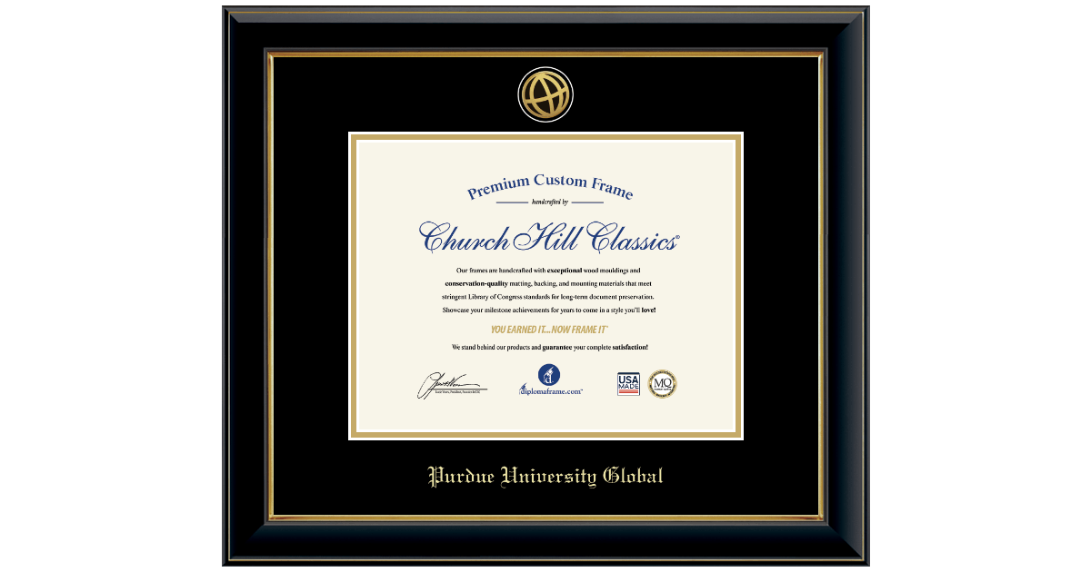 Purdue University Global Diploma Frame | Church Hill Classics