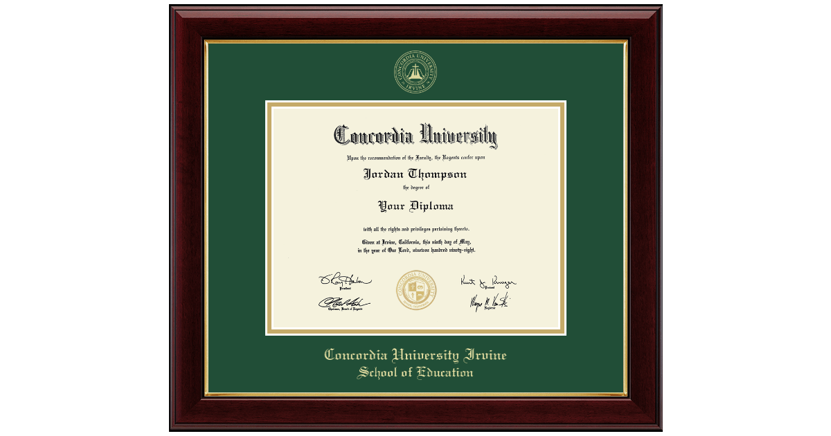 Gold Embossed Diploma Frame in Gallery Concordia University - Irvine ...