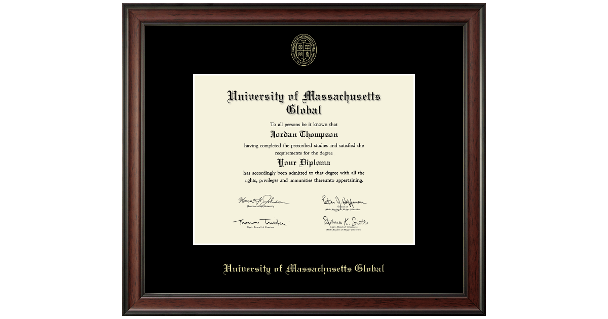 Gold Embossed Diploma Frame in Studio University of Massachusetts ...