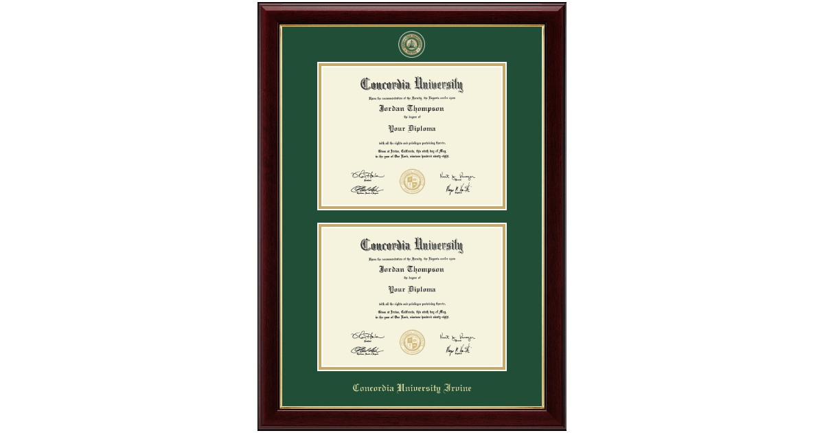 Masterpiece Medallion Double Diploma Frame in Gallery Concordia ...