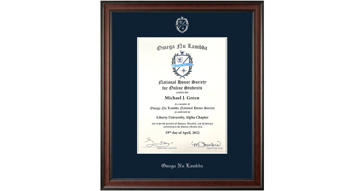 Silver Embossed Certificate Frame in Studio Omega Nu Lambda - Item ...