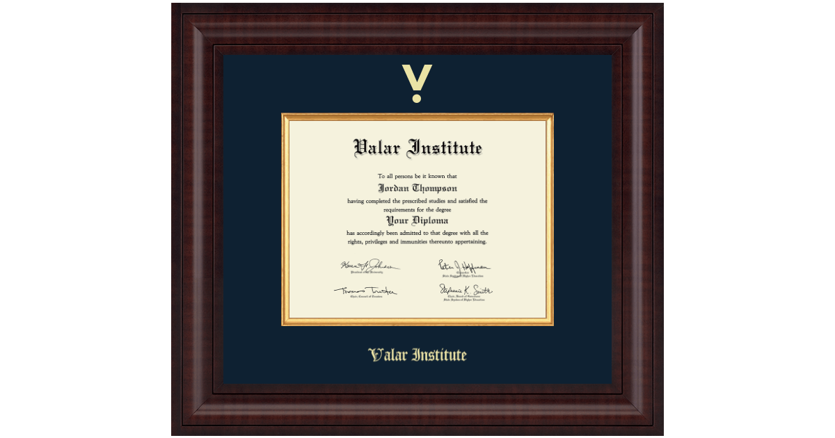 Quantic Valar Institute Diploma Frames | Church Hill Classics