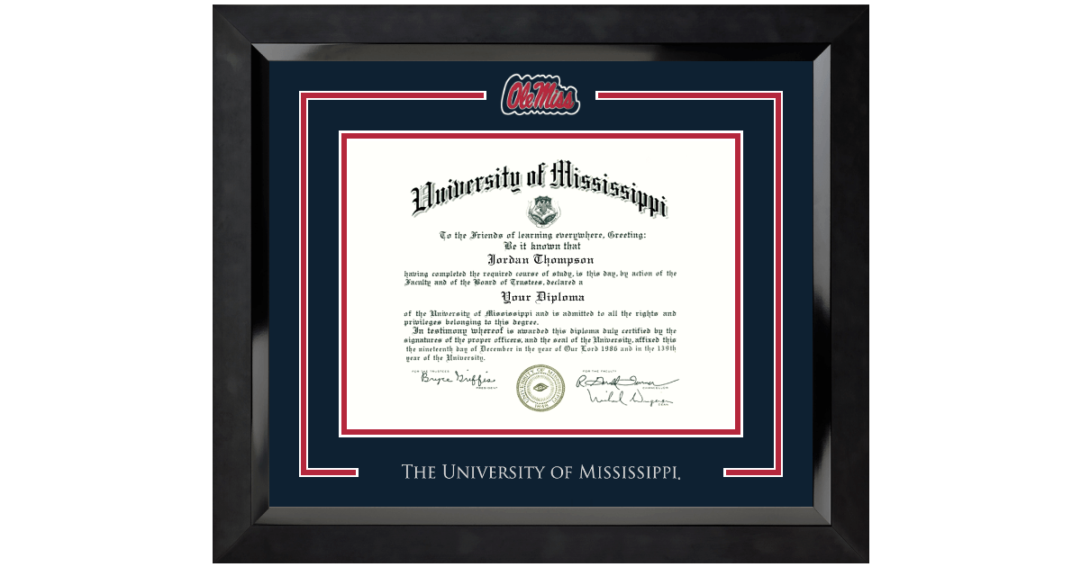 Spirit Medallion Diploma Frame in Eclipse The University of Mississippi ...