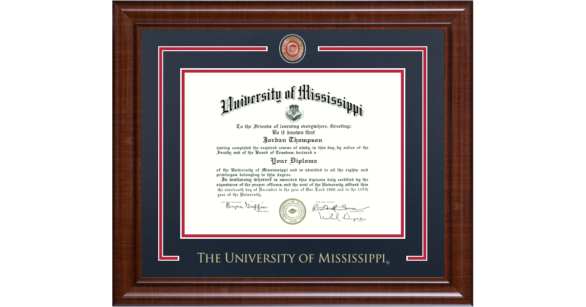 Showcase Edition Diploma Frame in Prescott The University of Mississippi - Item #410185 from ...