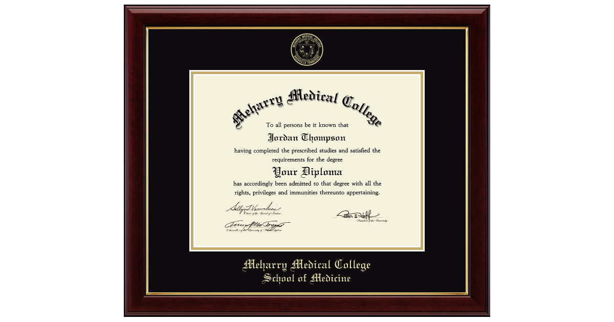 Gold Embossed Diploma Frame in Gallery Meharry Medical College - Item ...