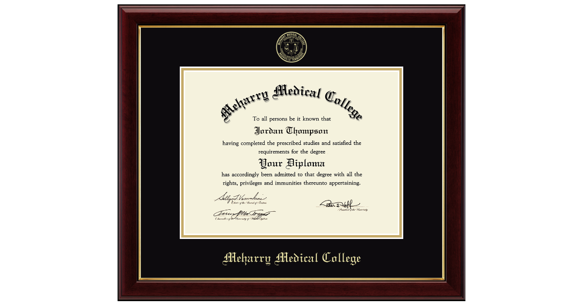Gold Embossed Diploma Frame in Gallery Meharry Medical College - Item ...