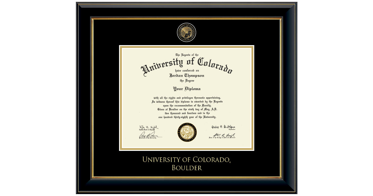 Masterpiece Medallion Diploma Frame in Onyx Gold University of Colorado ...