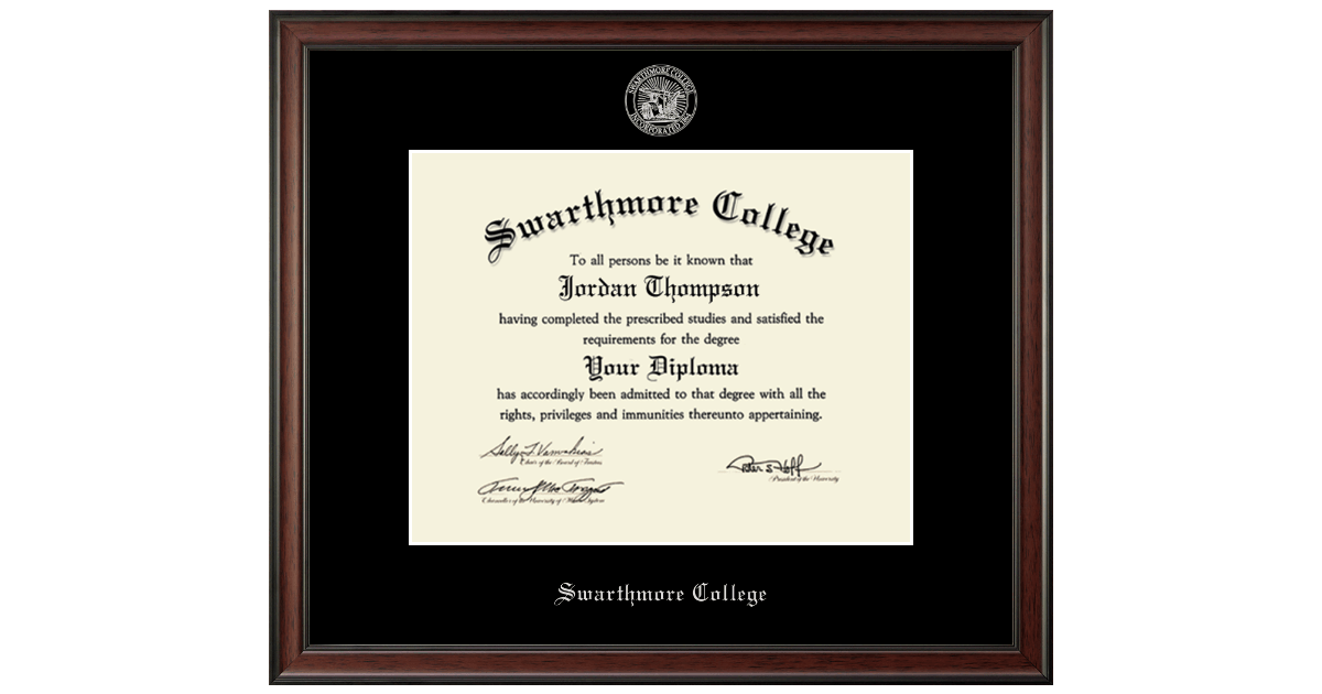 Silver Embossed Diploma Frame in Studio Swarthmore College - Item ...