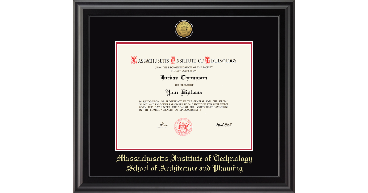 Gold Engraved Medallion Diploma Frame in Midnight Massachusetts Institute of Technology - Item ...