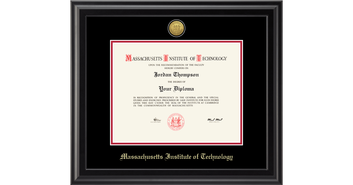 Gold Engraved Medallion Diploma Frame in Midnight Massachusetts ...