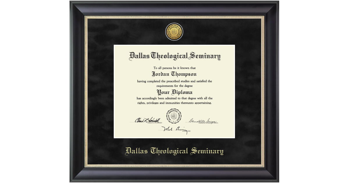 Gold Engraved Medallion Diploma Frame in Noir Dallas Theological ...