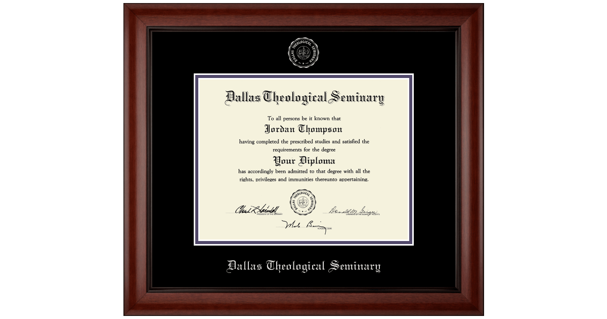 Silver Embossed Diploma Frame in Cambridge Dallas Theological Seminary ...