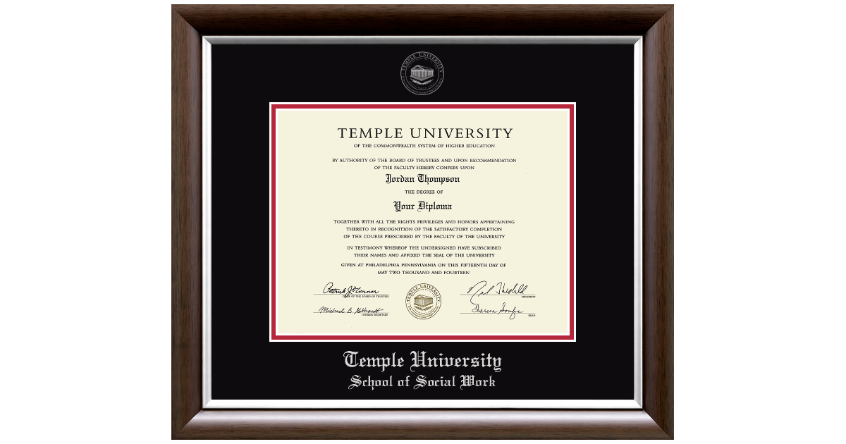 Silver Embossed Diploma Frame in Devonshire Temple University - Item ...