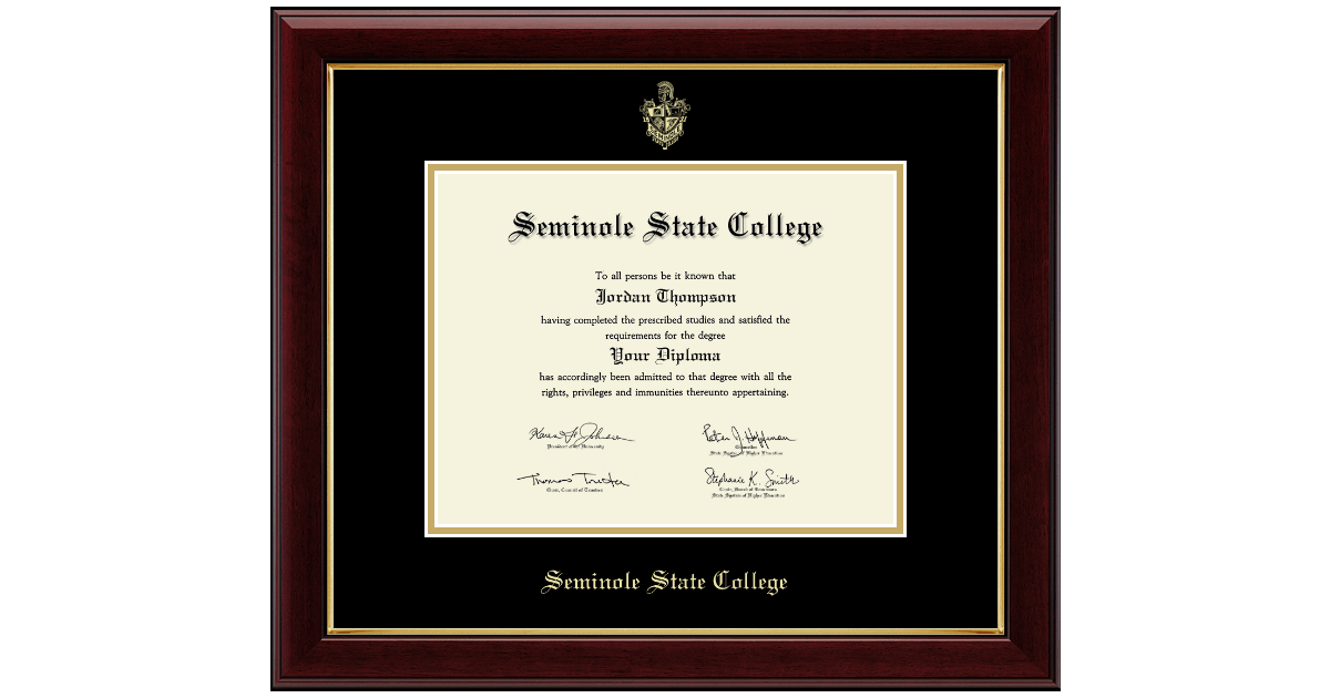 Gold Embossed Diploma Frame in Gallery Seminole State College of ...