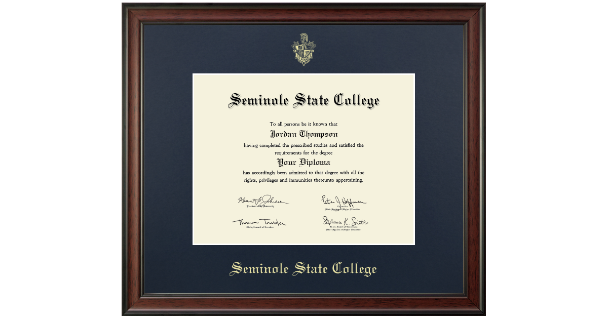 Gold Embossed Diploma Frame in Studio Seminole State College of ...
