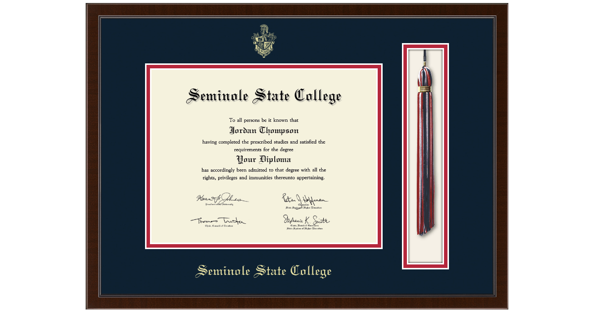 Tassel & Cord Diploma Frame in Delta Seminole State College of Oklahoma ...