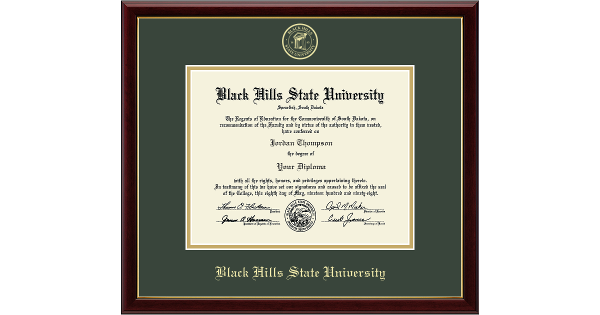 Gold Embossed Diploma Frame in Galleria Black Hills State University ...