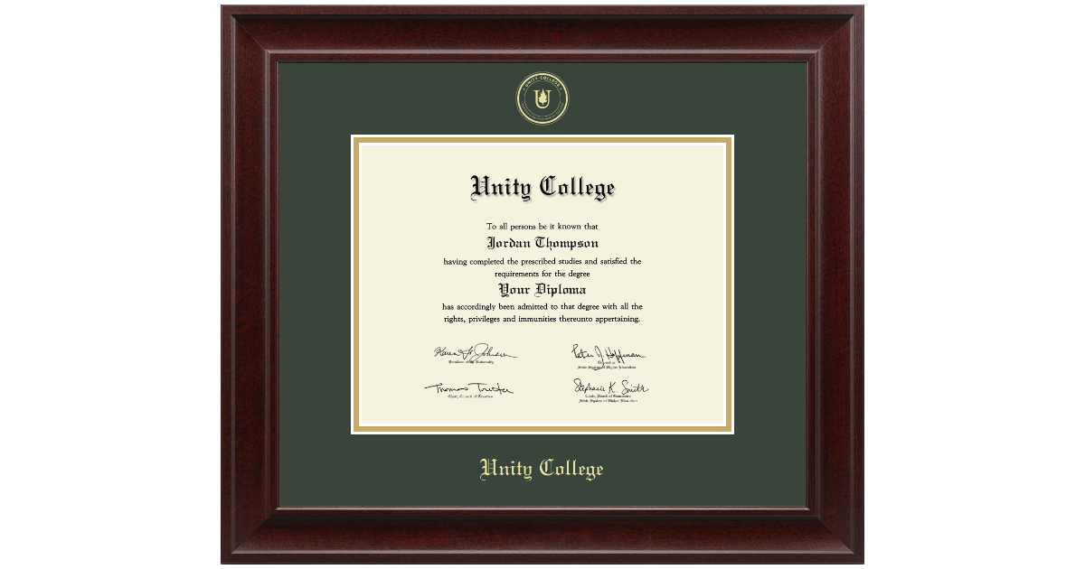 Gold Embossed Diploma Frame in Rainier Unity College - Item #414212 ...