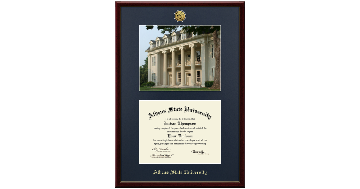 Gold Engraved Medallion Campus Scene Diploma Frame in Galleria Athens ...