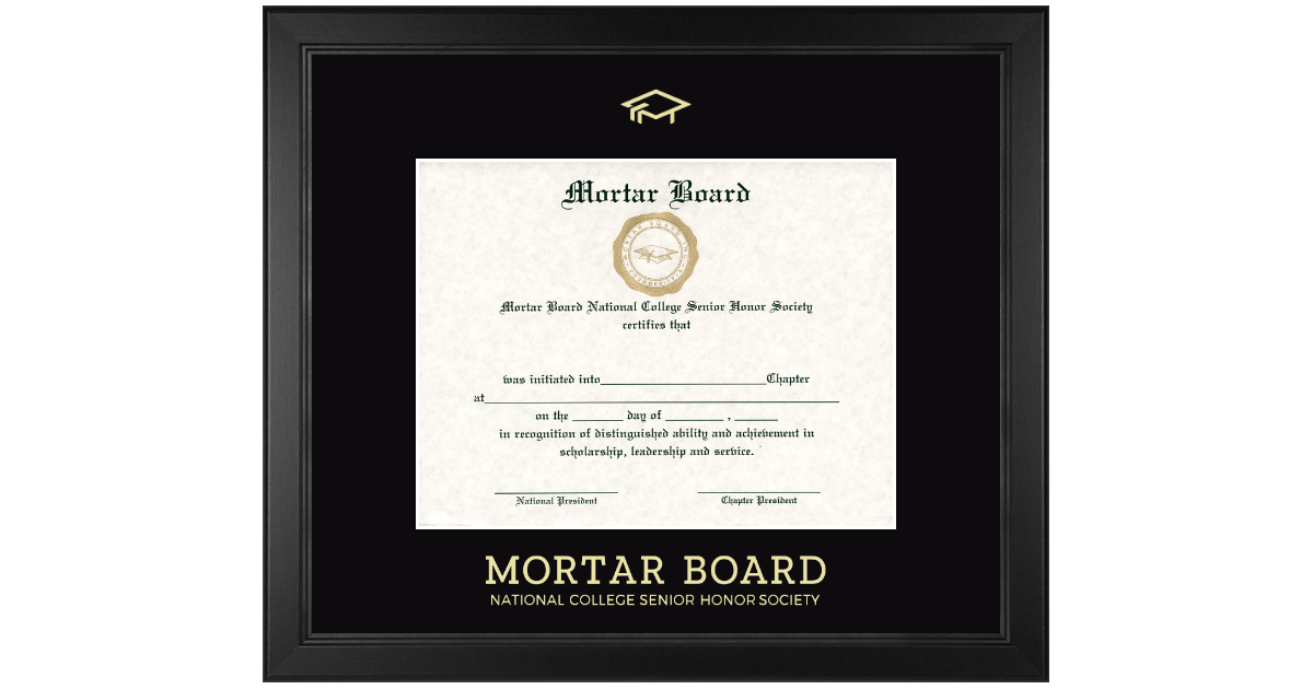 Gold Embossed Diploma Frame in Arena Mortar Board National College ...