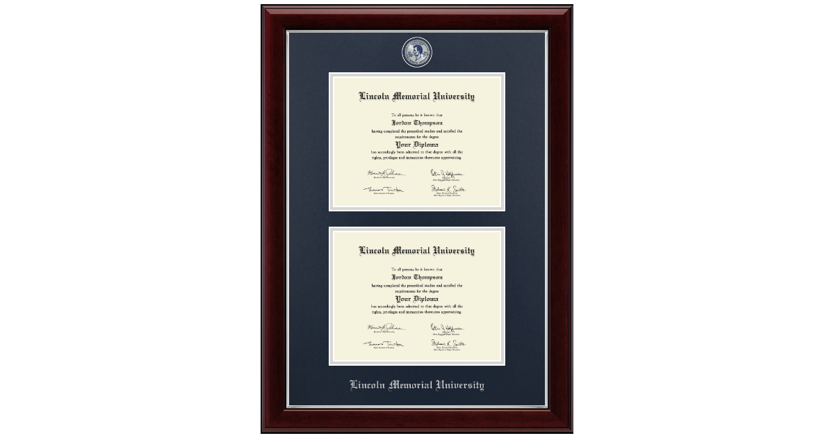 Masterpiece Medallion Double Diploma Frame in Gallery Silver Lincoln ...
