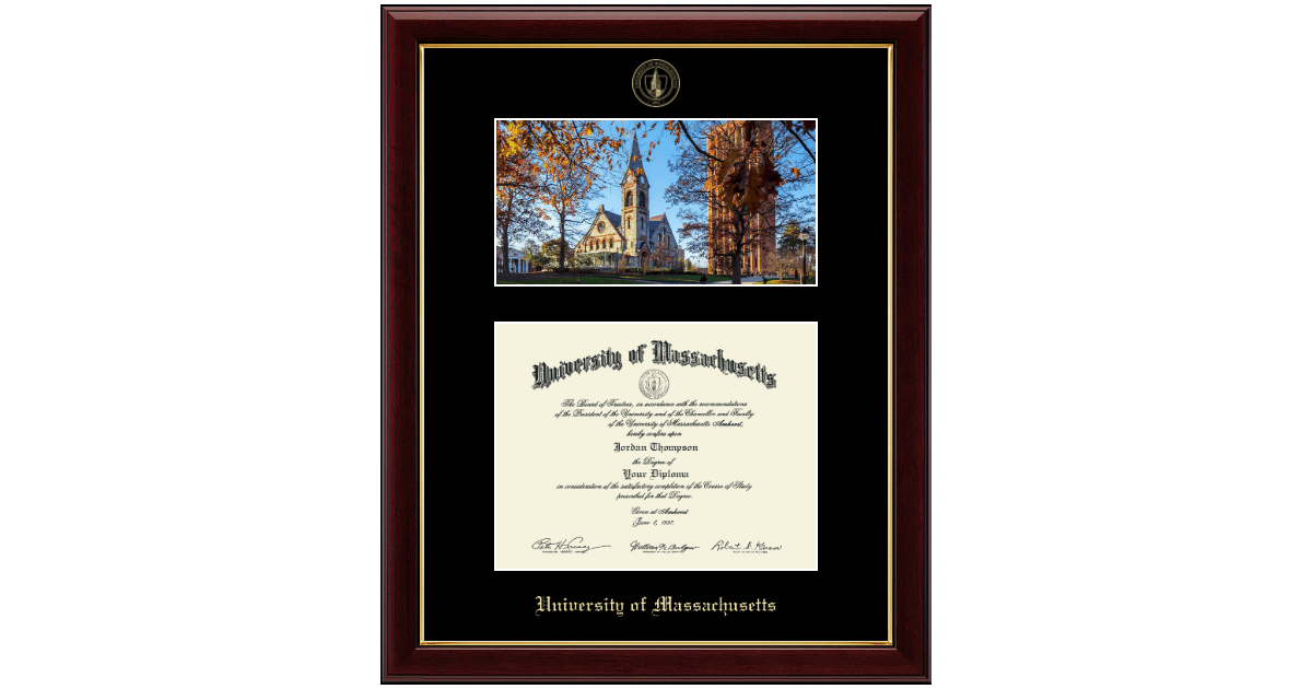 Campus Scene Diploma Frame in Gallery University of Massachusetts ...