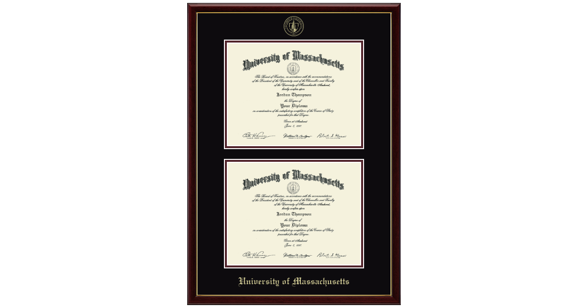 Double Diploma Frame in Galleria University of Massachusetts Amherst ...