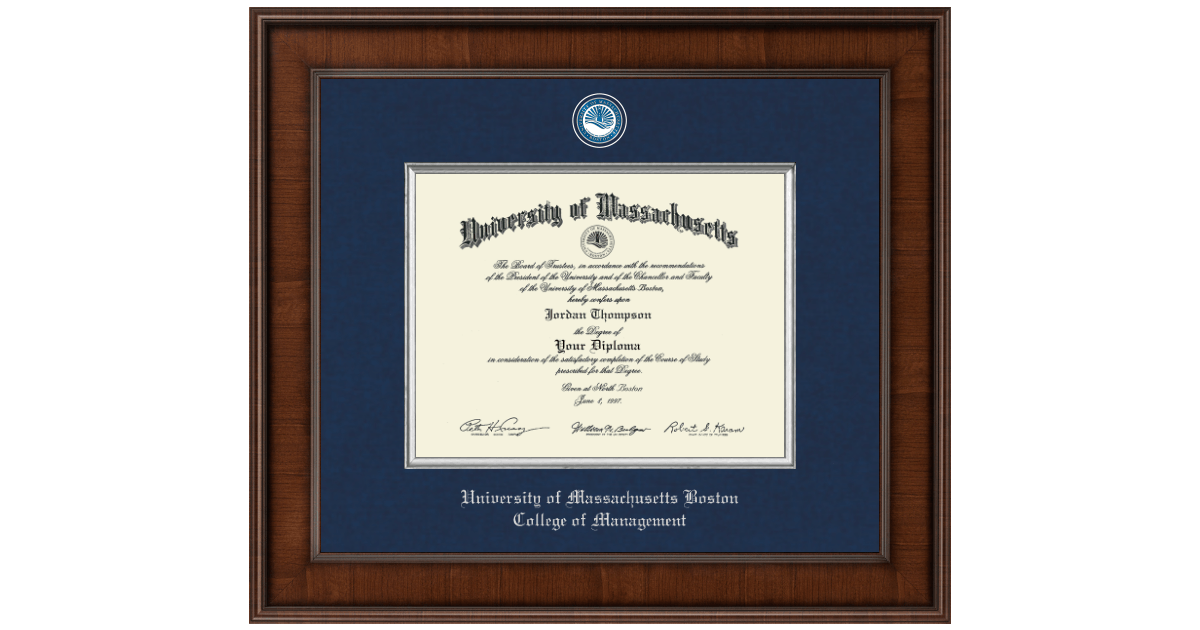 UMass Boston College of Management Diploma Frames