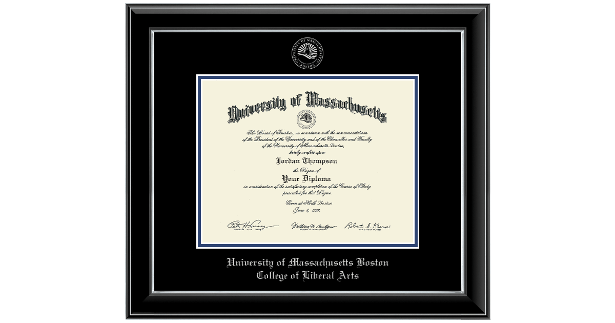 Silver Embossed Diploma Frame in Onyx Silver University of ...