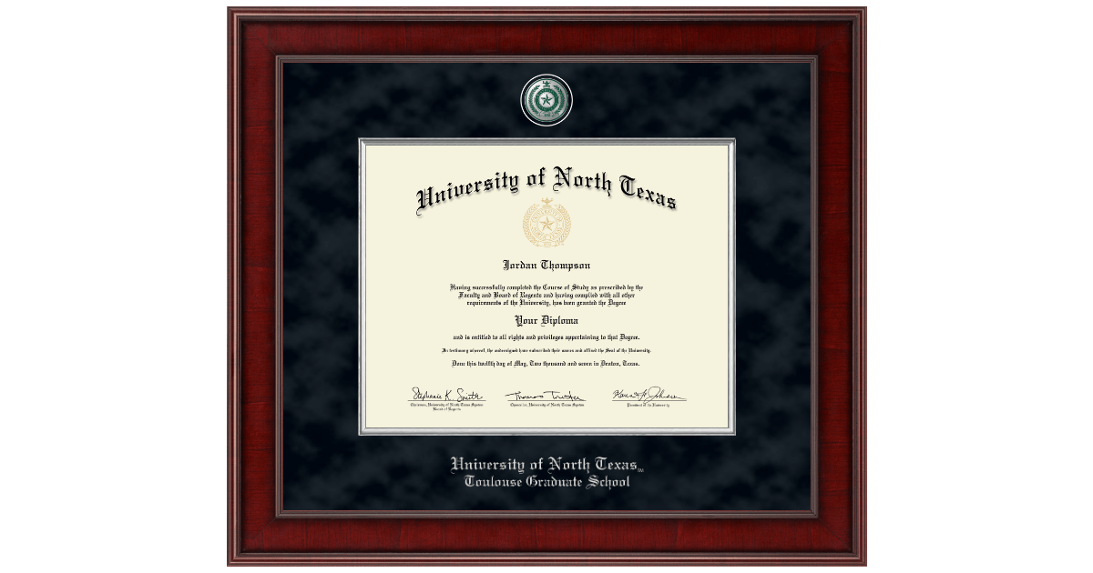 UNT Toulouse Graduate School Diploma Frames | Church Hill Classics