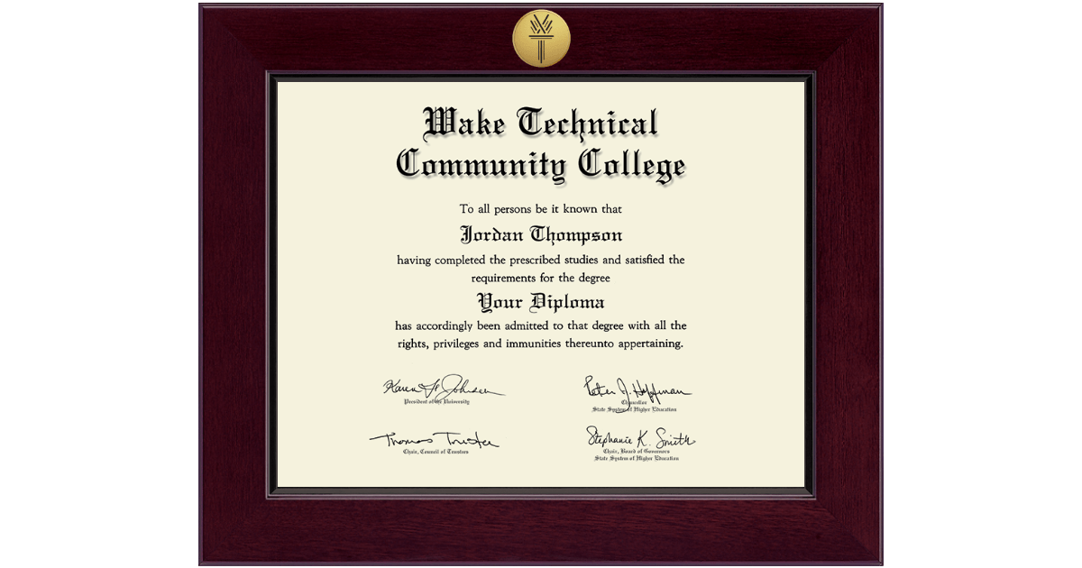 Century Gold Engraved Diploma Frame in Cordova Wake Technical Community ...