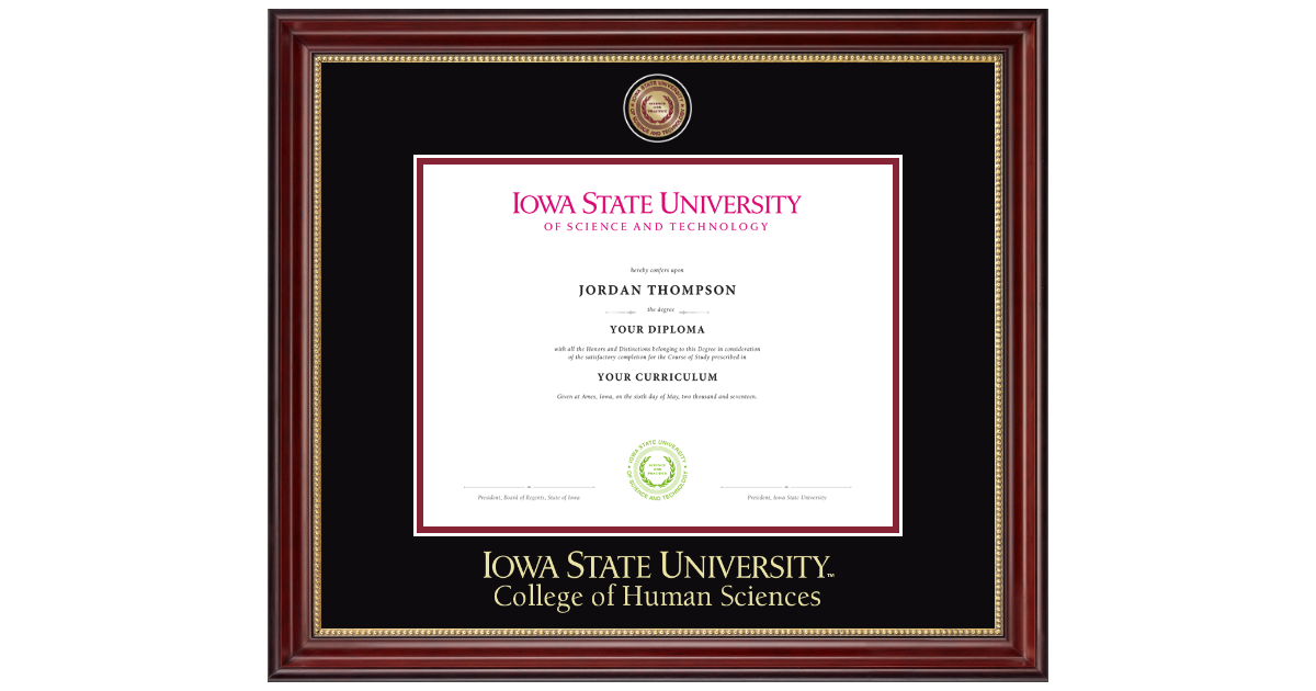 Masterpiece Medallion Diploma Frame in Kensington Gold Iowa State ...